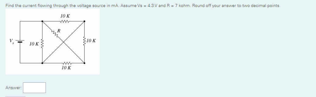 Solved Vs=4.3 V and R=7 | Chegg.com