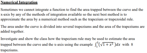 Solved Numerical Integration Sometimes we cannot integrate a | Chegg.com