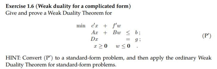 Solved Exercise 1.6 (Weak duality for a complicated form) | Chegg.com