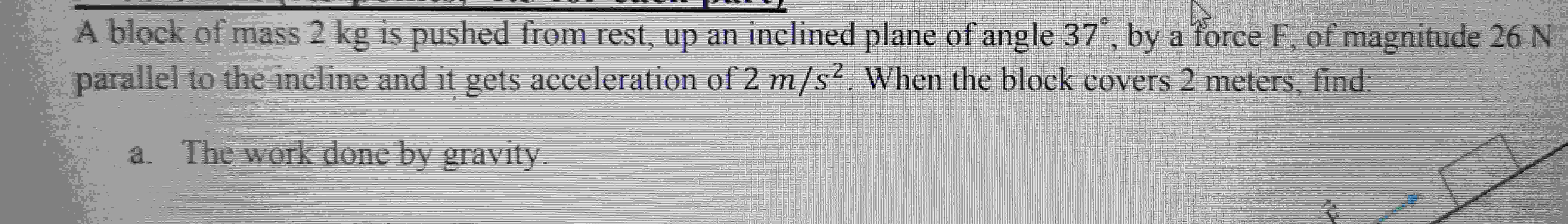 Solved A block of mass 2kg ﻿is pushed from rest, up an | Chegg.com