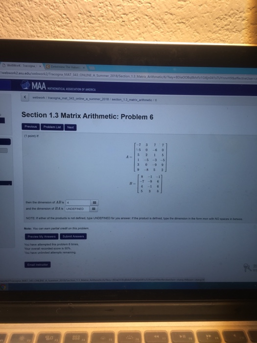 Solved webwork2asuedu/webwonk2/Tracogna MAT 343 ON?NE A | Chegg.com