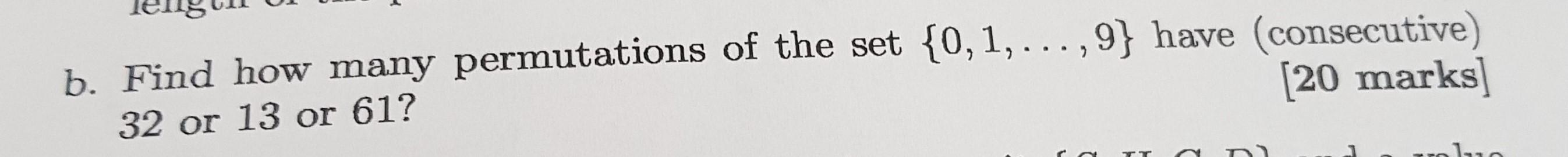 Solved b. Find how many permutations of the set {0, 1, | Chegg.com