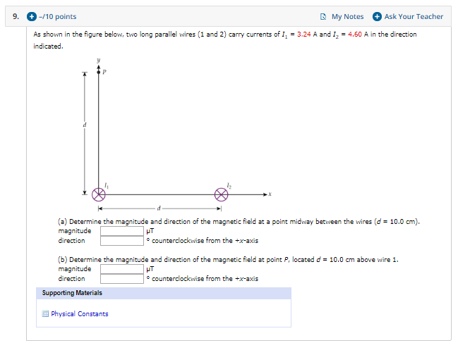 Solved 9. + -/10 points My Notes Ask Your Teacher As shown | Chegg.com
