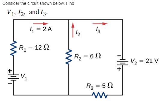 Solved Consider the circuit shown below. Find V1, /2. and /3 | Chegg.com