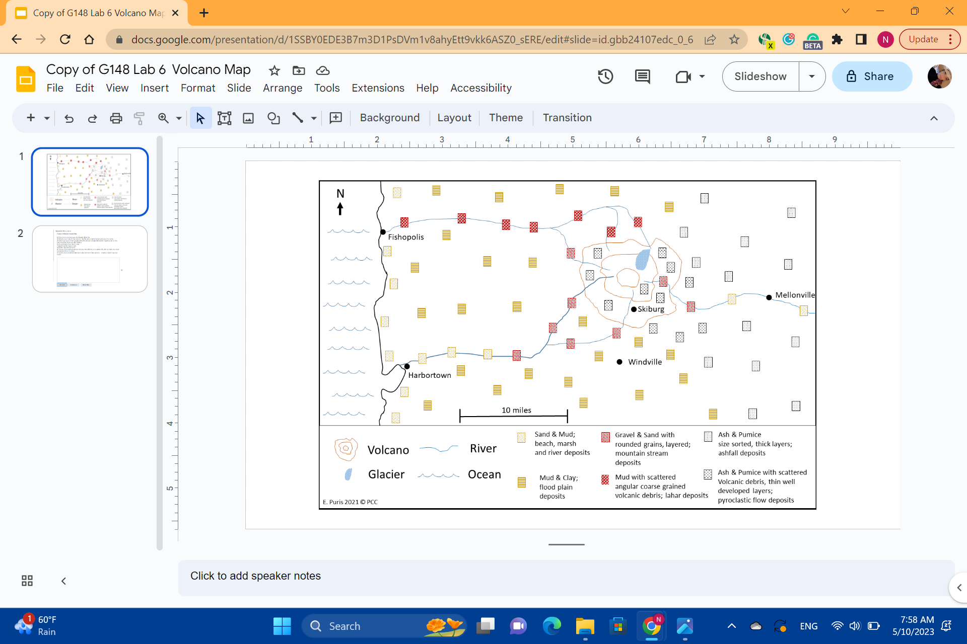 Solved use Google Slides draw hazard zones on the map using | Chegg.com