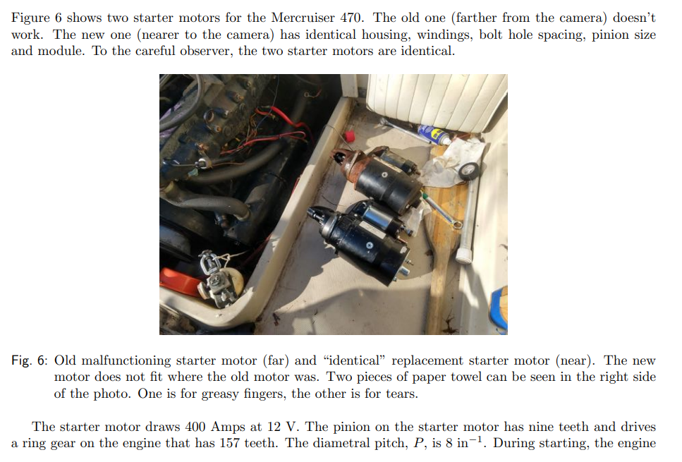 Solved Figure 6 shows two starter motors for the Mercruiser | Chegg.com