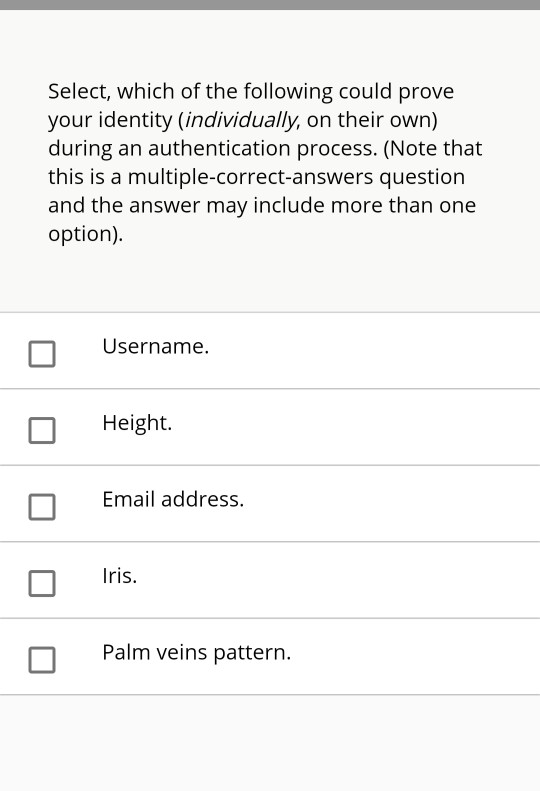 Solved Select, which of the following could prove your | Chegg.com