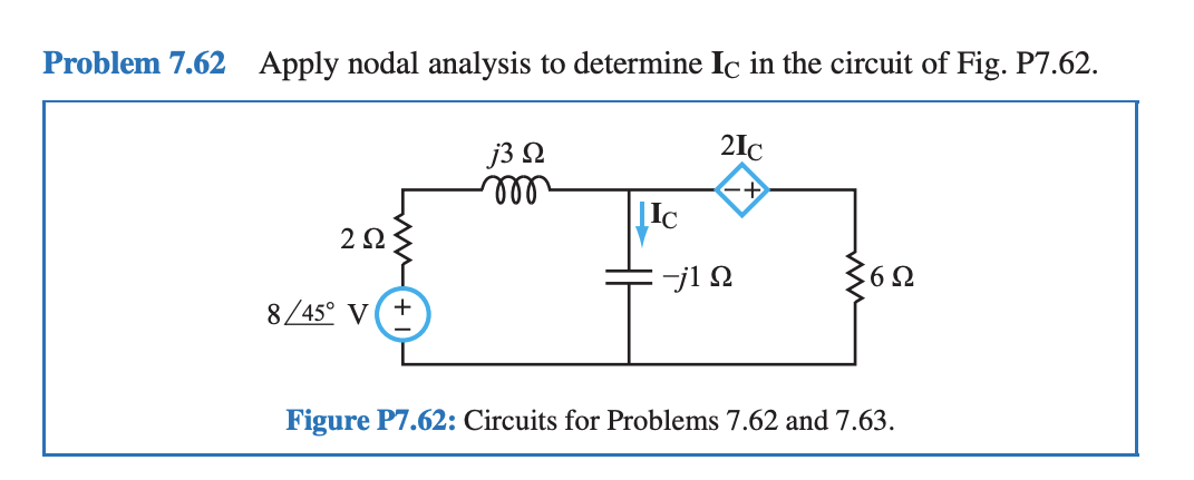 Solved Problem 7.62 Apply nodal analysis to determine Ic in | Chegg.com