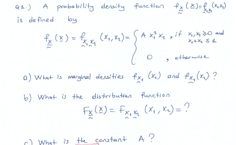 Solved Q1.) A probability density function | Chegg.com