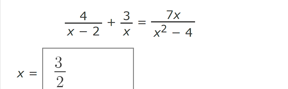 Solved x−24+x3=x2−47xx=23 | Chegg.com