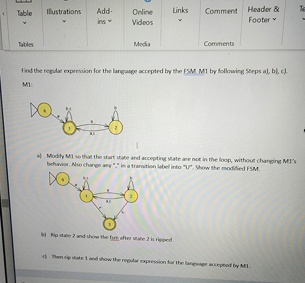 Solved Find the regular expression for the language accepted | Chegg.com