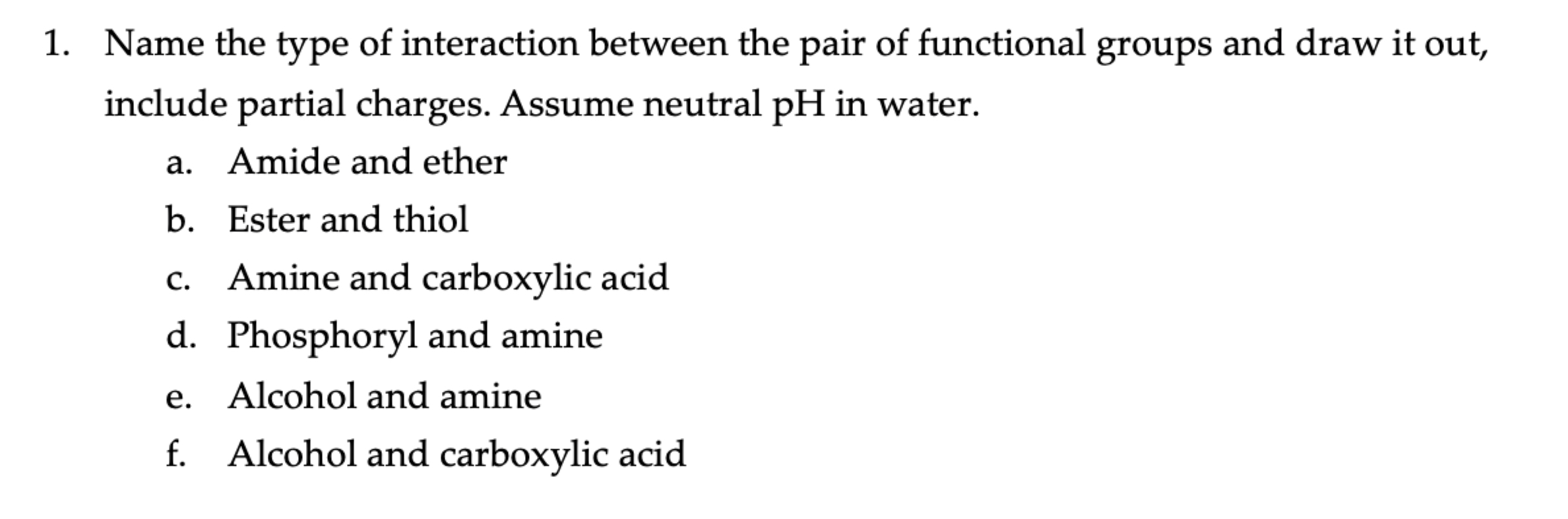 Name the type of interaction between the pair of | Chegg.com