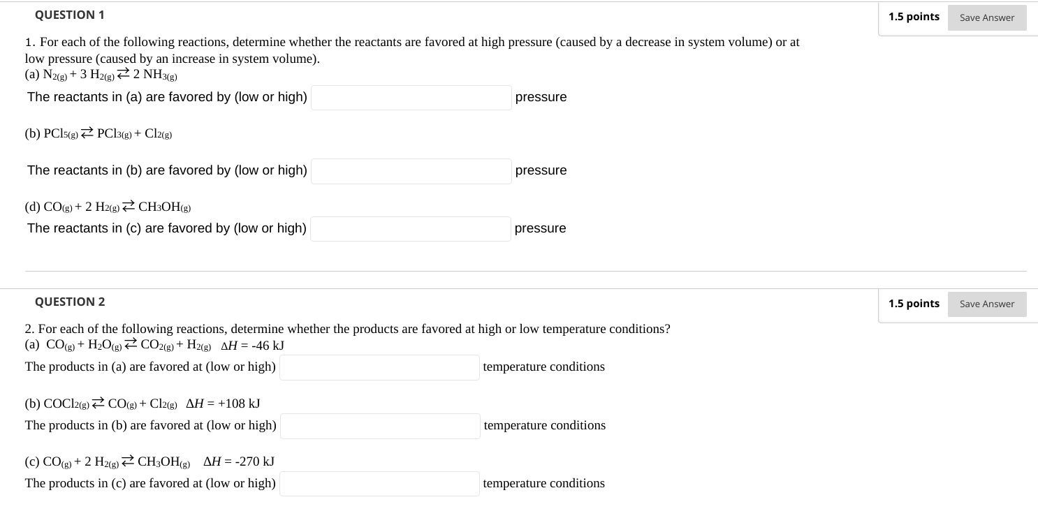 Solved 1. For each of the following reactions, determine | Chegg.com