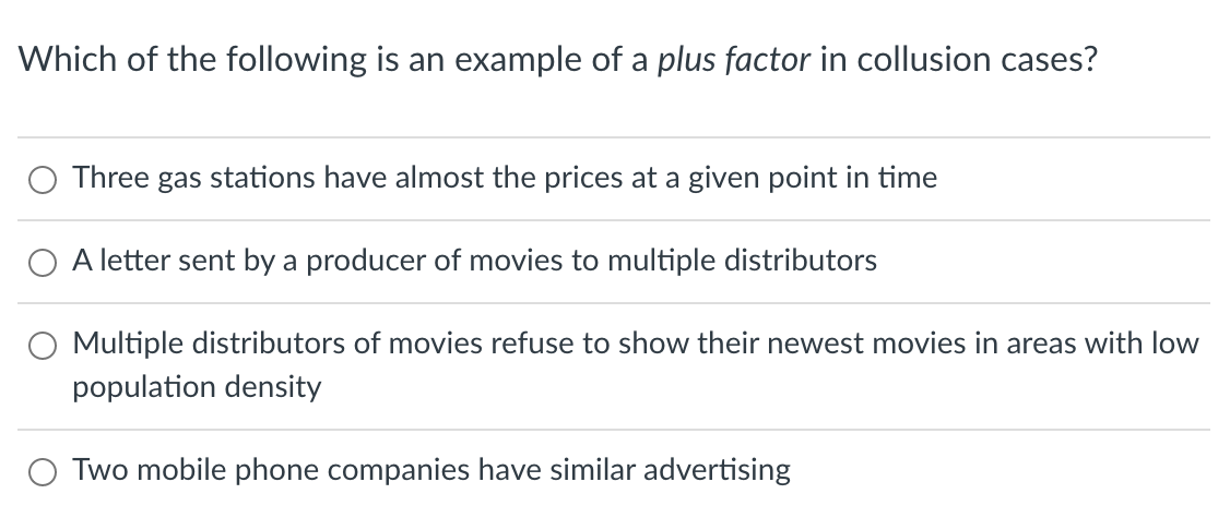 Solved Which of the following is an example of a plus factor | Chegg.com