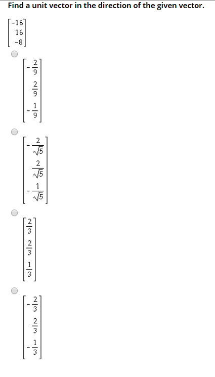 Solved Find a unit vector in the direction of the given | Chegg.com