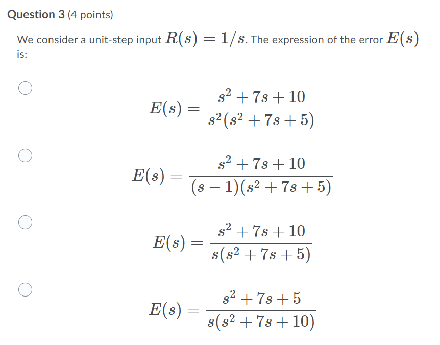 Solved Steady-State Error (20 points) Let us consider a | Chegg.com
