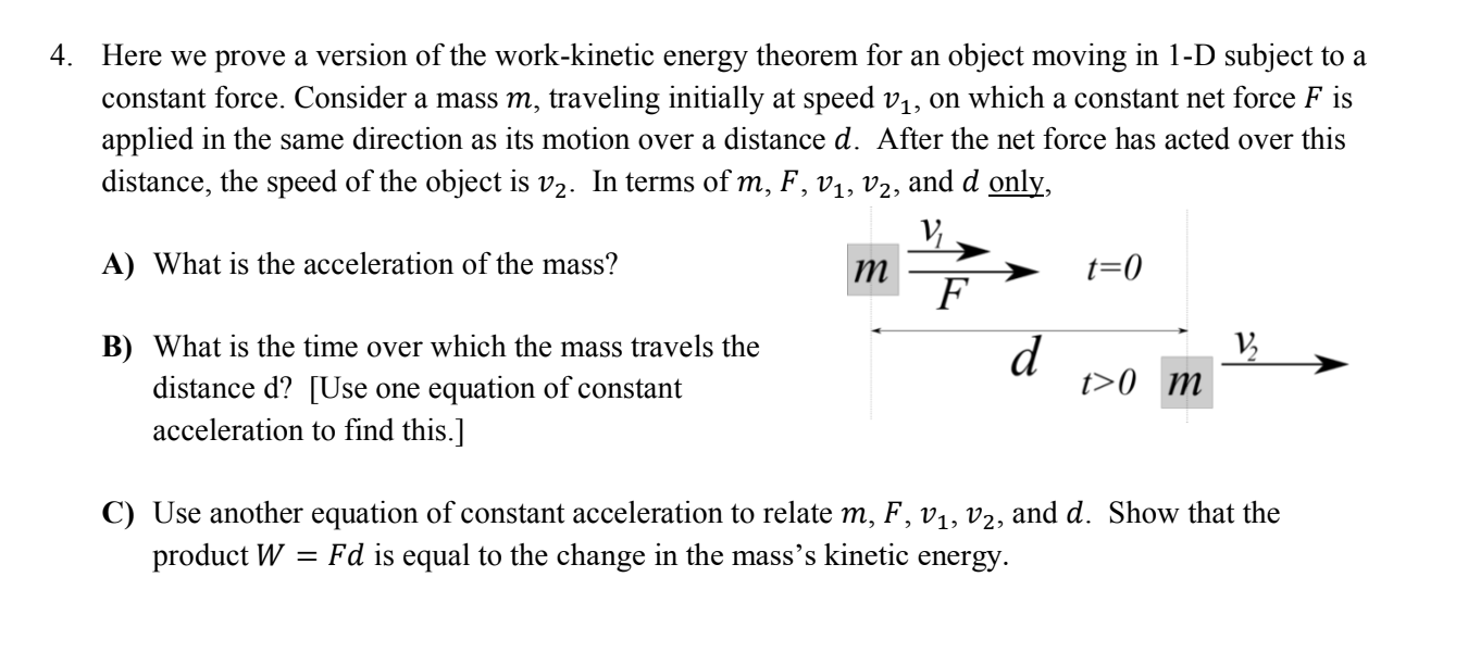 Solved 4. Here we prove a version of the work-kinetic energy | Chegg.com