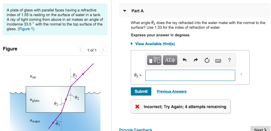 Solved A plate of glass with parallel faces having a | Chegg.com