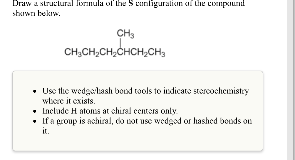 Solved Draw a structural formula of the S configuration of | Chegg.com
