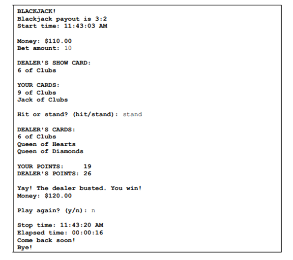 Solved . . A program, named Blackjack, has been created. | Chegg.com