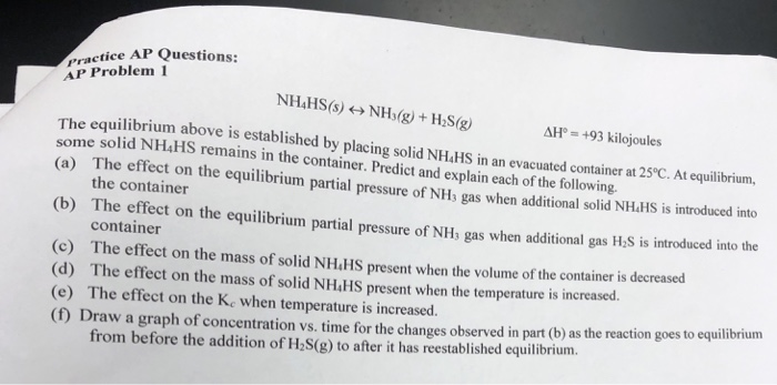 Solved actice AP Questions: AP Problem 1 AKP= +93 kilojoules | Chegg.com Solved actice AP Questions: AP Problem 1 AKP= +93 kilojoules | Chegg.com