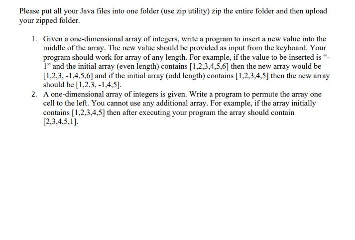 Solved Please put all your Java files into one folder (use | Chegg.com