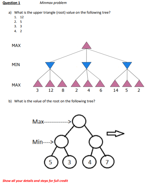 Solved Question 1 Minmax problem a) What is the upper | Chegg.com