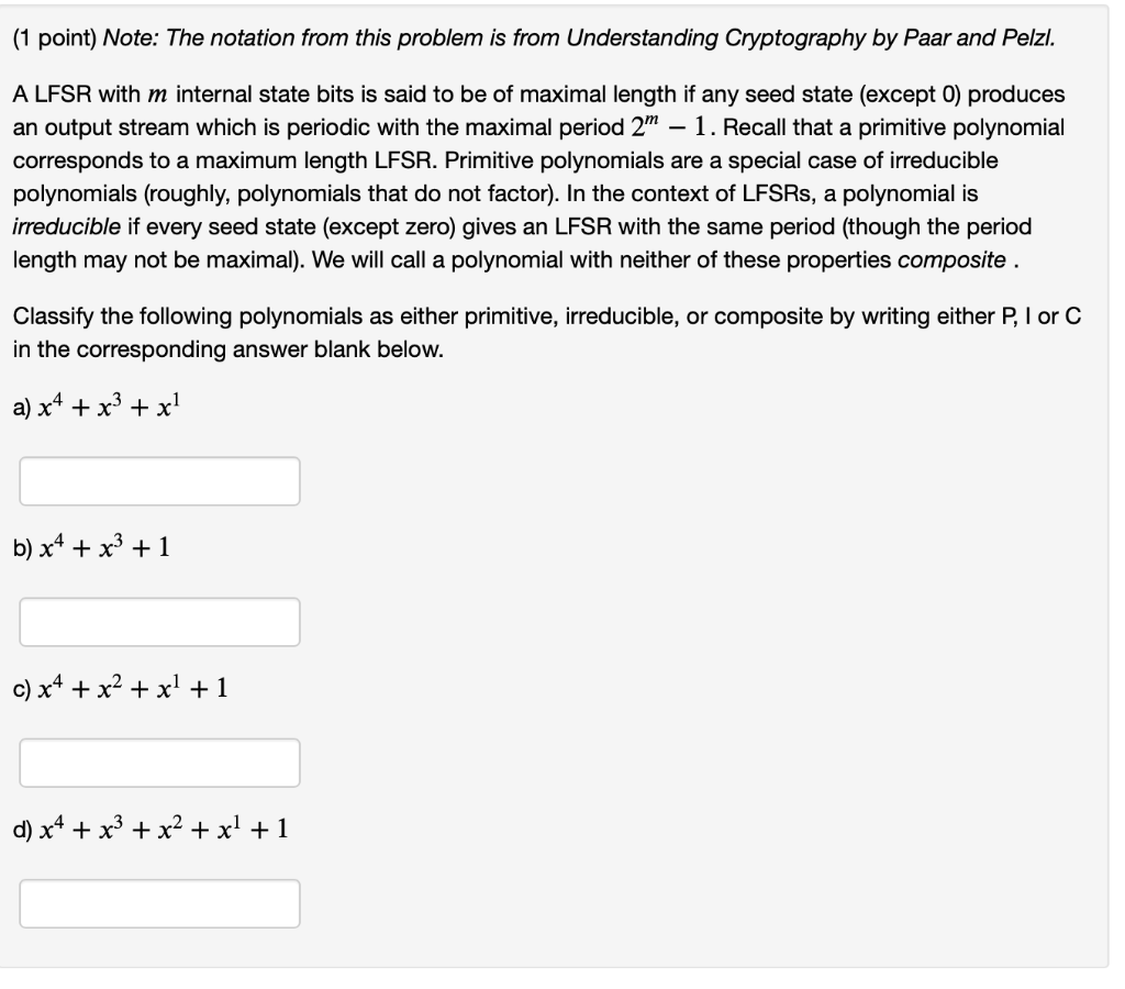 Solved 1 Point Note The Notation From This Problem Is 5412