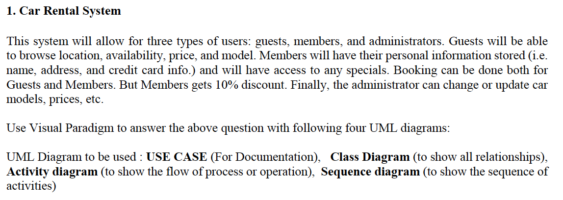 Solved This system will allow for three types of users: | Chegg.com