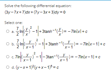 Solved Solve the following differential equation: | Chegg.com