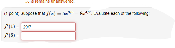 Solved 1 point suppose That F X 5x35 8x47 evaluate