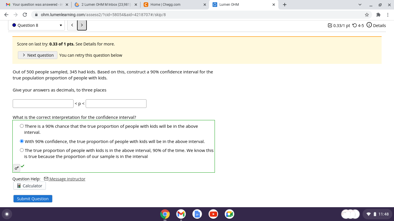 Solved M Your question was answered - in X c, 2 Lumen OHM M | Chegg.com