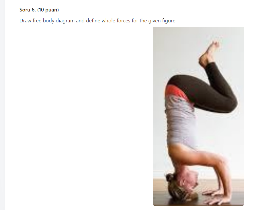 Solved Soru 6. (10 puan) Draw free body diagram and define | Chegg.com