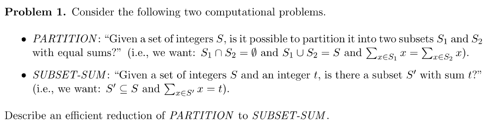 Solved Problem 1. Consider the following two computational | Chegg.com