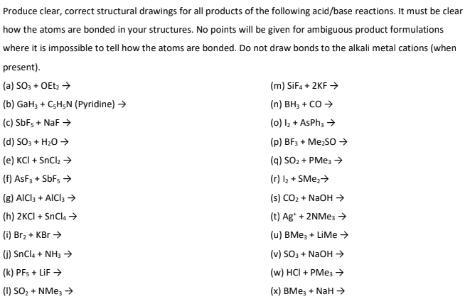 Solved Produce clear, correct structural drawings for all | Chegg.com