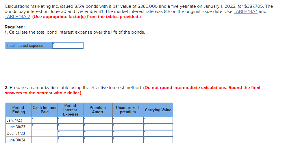 Solved 2. Prepare an amortization table using the effective | Chegg.com