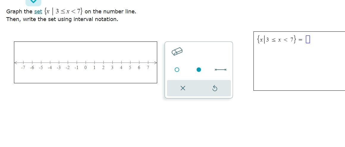 Solved Graph the set {x∣3≤x