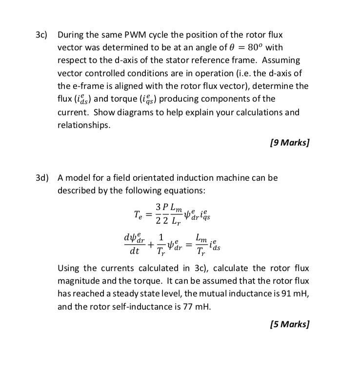 Solved Question 3 3a) An induction machines dynamic | Chegg.com