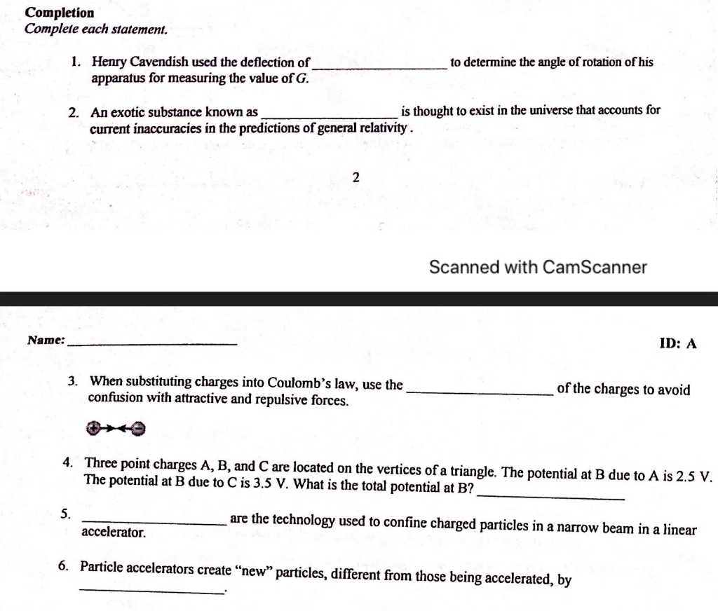 Solved Completion Complete each statement. to determine the | Chegg.com