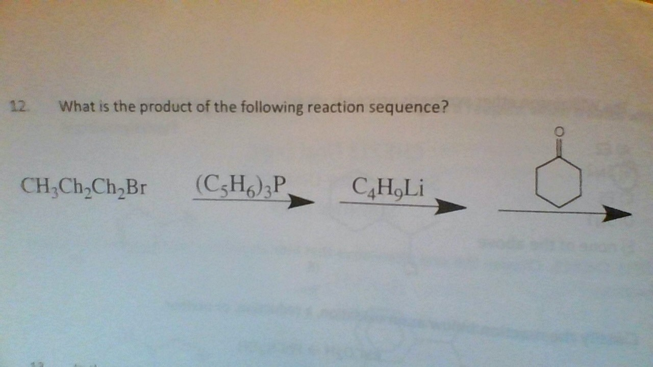 Solved What is the product of the following reaction | Chegg.com