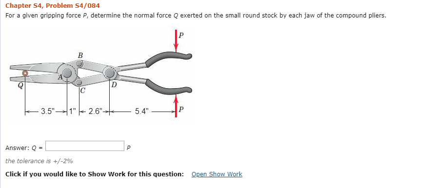 Solved Chapter S4, Problem S4/084 For a given gripping force | Chegg.com