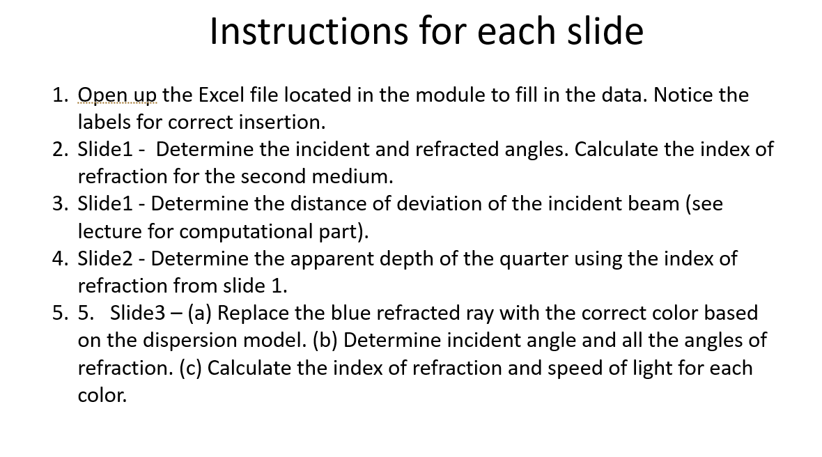 Solved Instructions for each slide 1. Open up the Excel file | Chegg.com