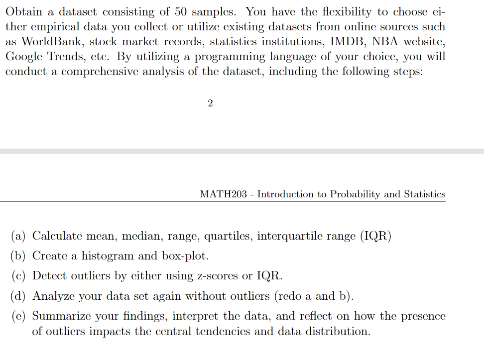 Solved Probability and statisticsObtain a dataset consisting | Chegg.com