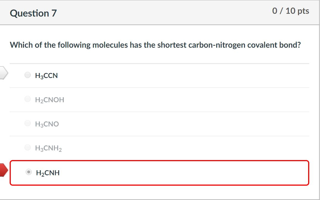 Solved Question7 0/10 pts Which of the following molecules | Chegg.com