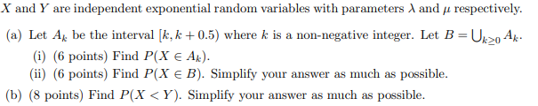 Solved X and Y are independent exponential random variables | Chegg.com