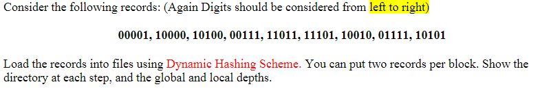 Solved Consider the following records: (Again Digits should | Chegg.com