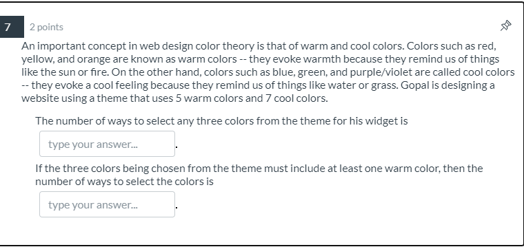 Solved 7 2 points An important concept in web design color | Chegg.com