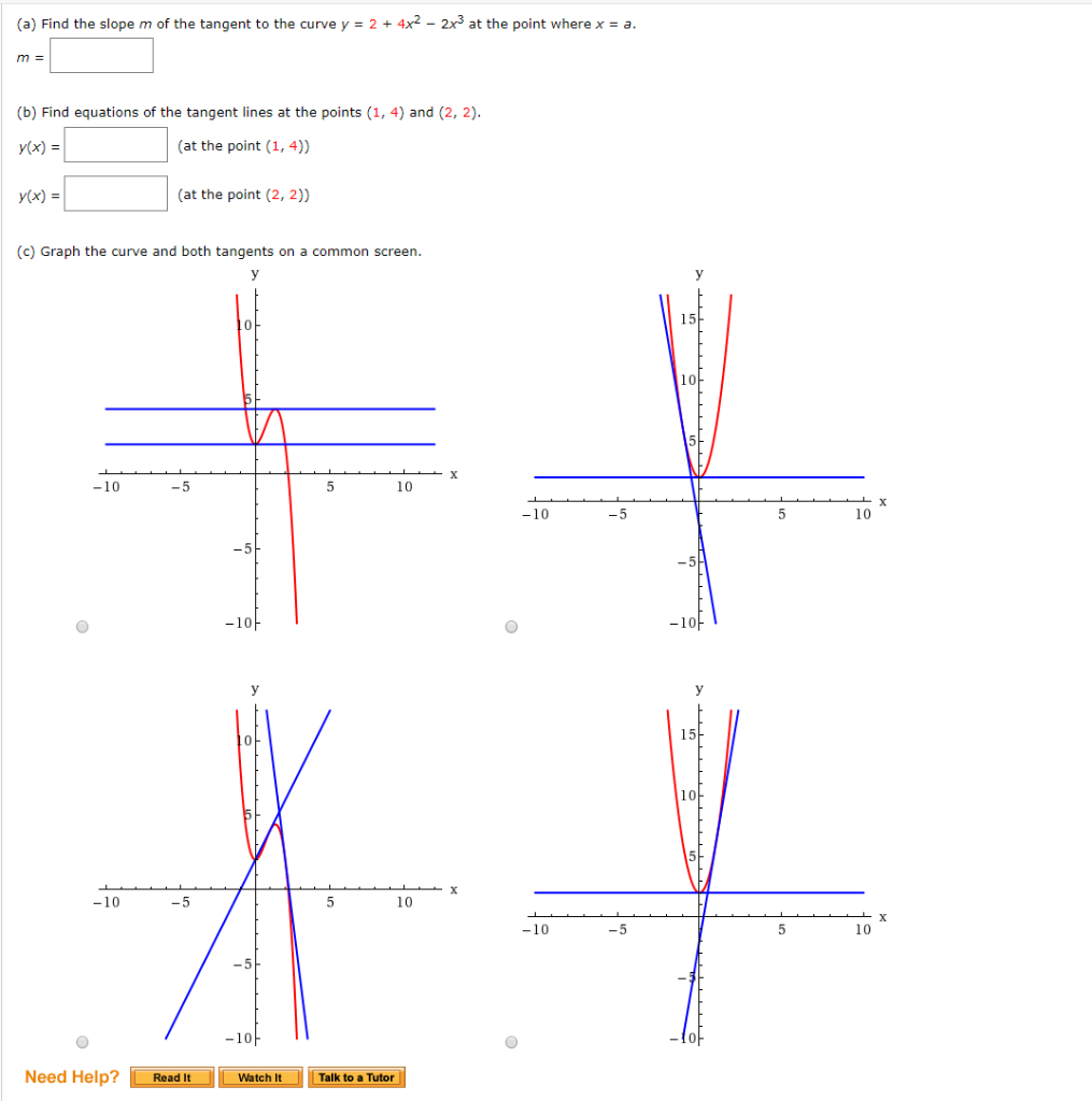 Solved (a) Find the slope m of the tangent to the curve y = | Chegg.com