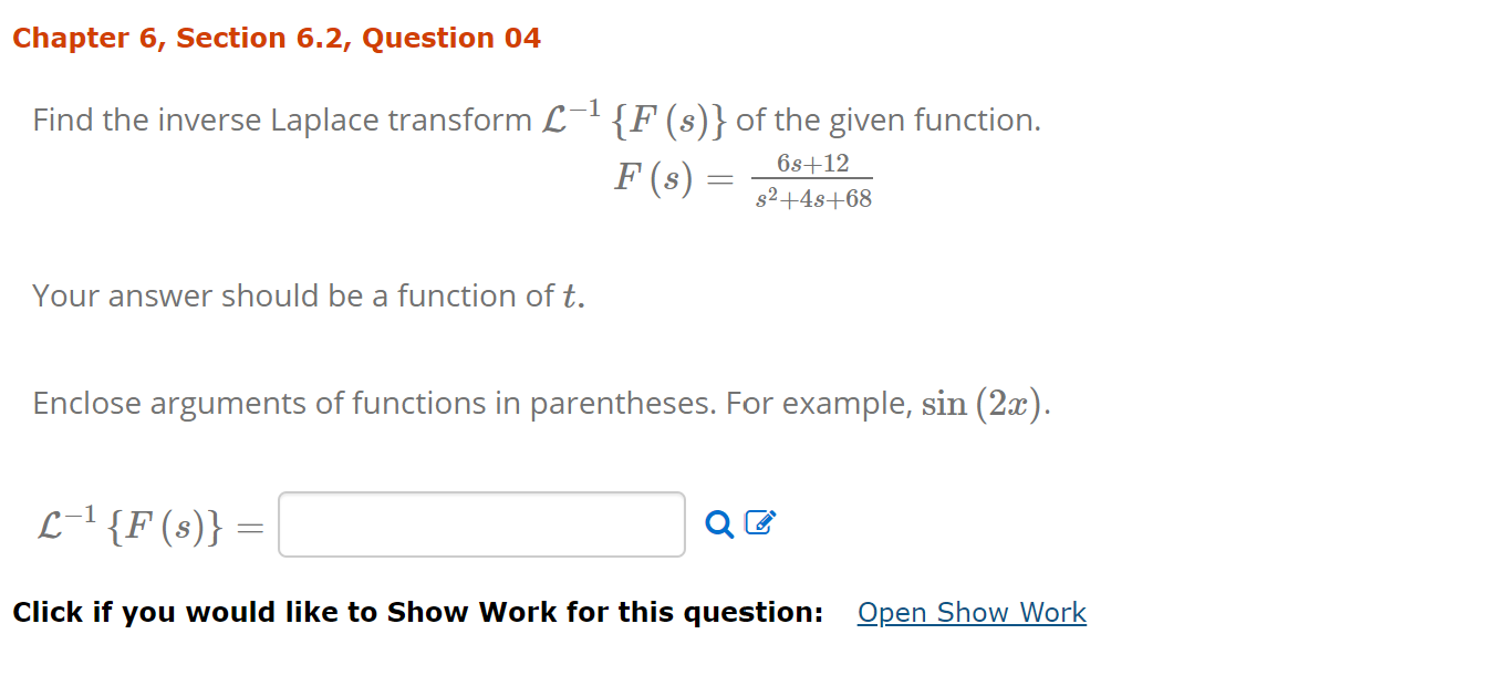 Solved Chapter 6, Section 6.2, Question 04 Find the inverse | Chegg.com