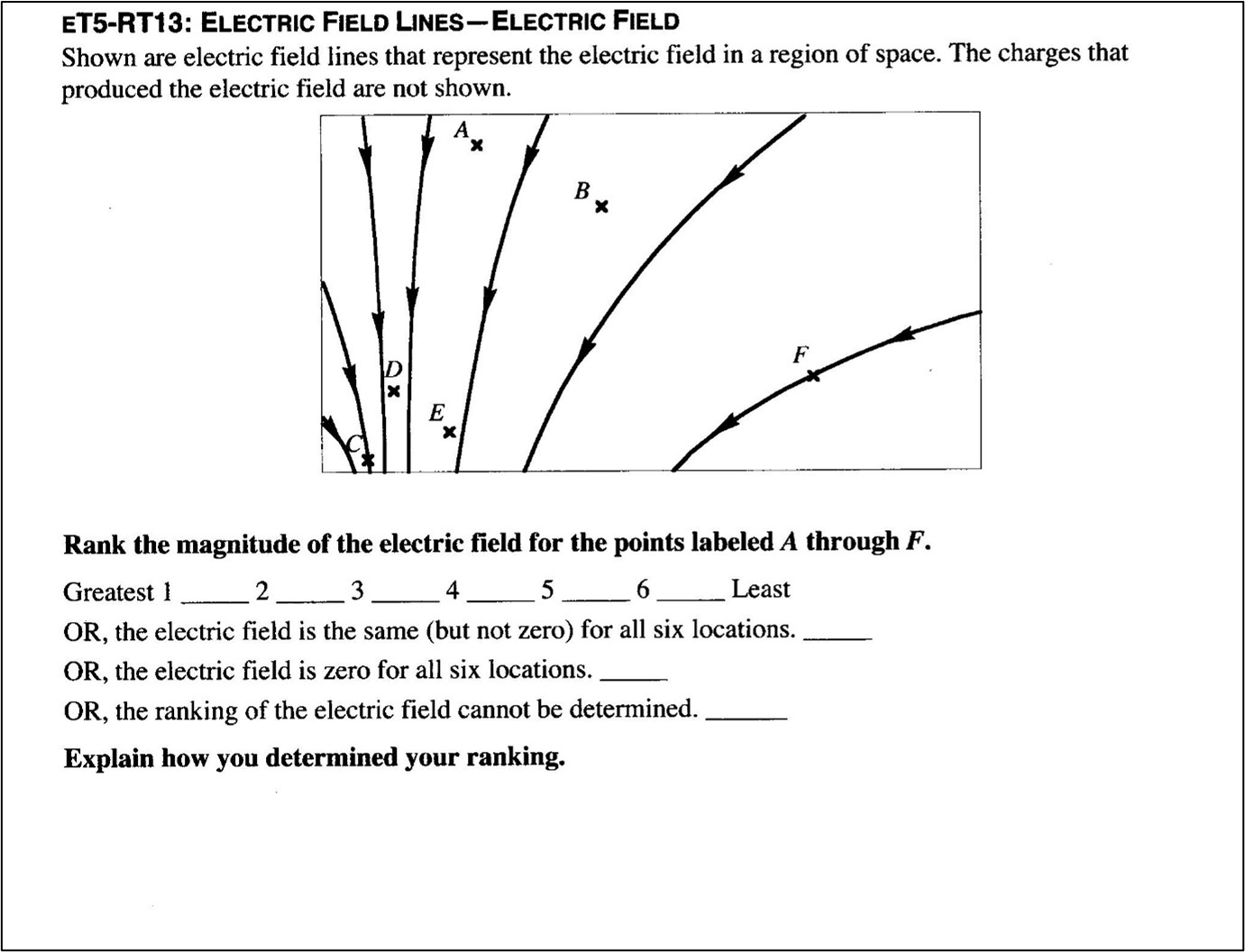 Solved ET5-RT13: ELECTRIC FIELD LINES-ELECTRIC FIELDShown | Chegg.com